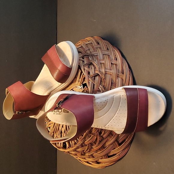 Jambu | Shoes | Jambu Burgundy Doris Sz65 Sandals | Poshmark